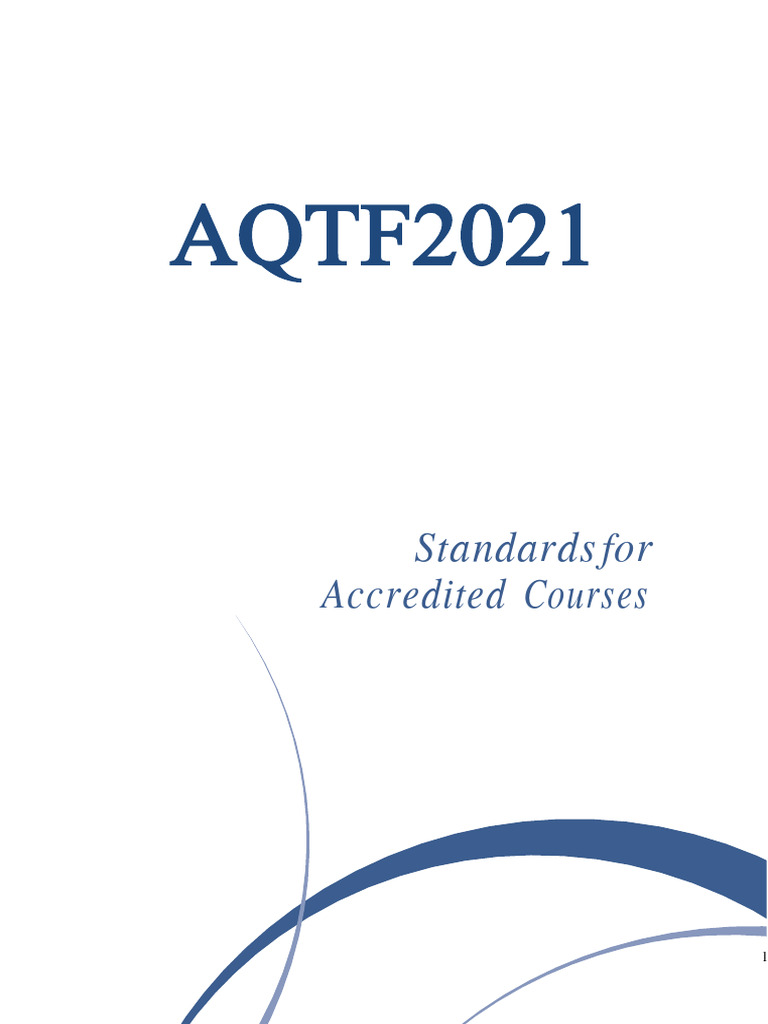 AQTF 2021 Standards for Accredited Courses | PDF | Vocational Education