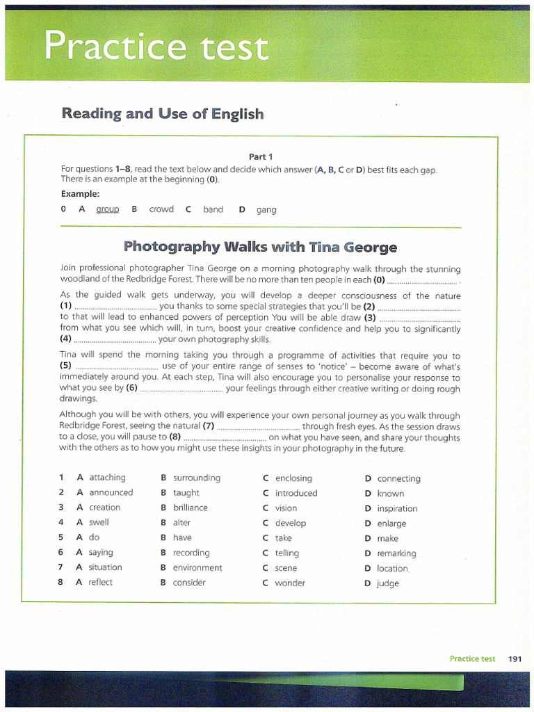 Gold First - Practice Test | PDF