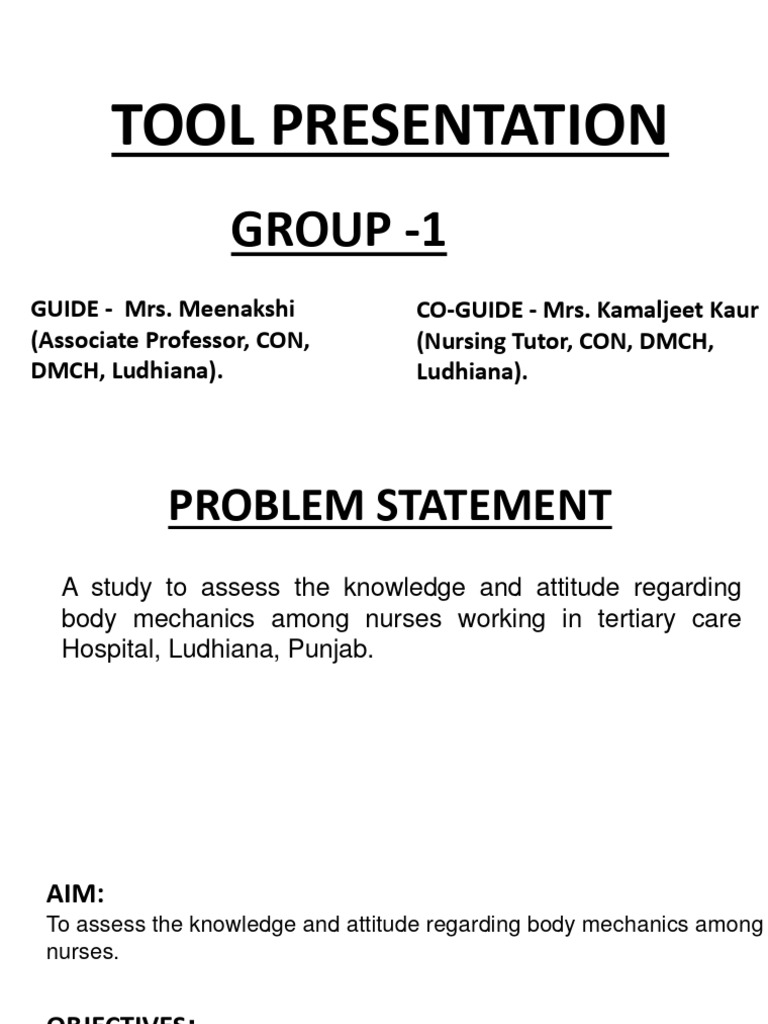 Modified Tool Presentation-1 | PDF | Musculoskeletal System