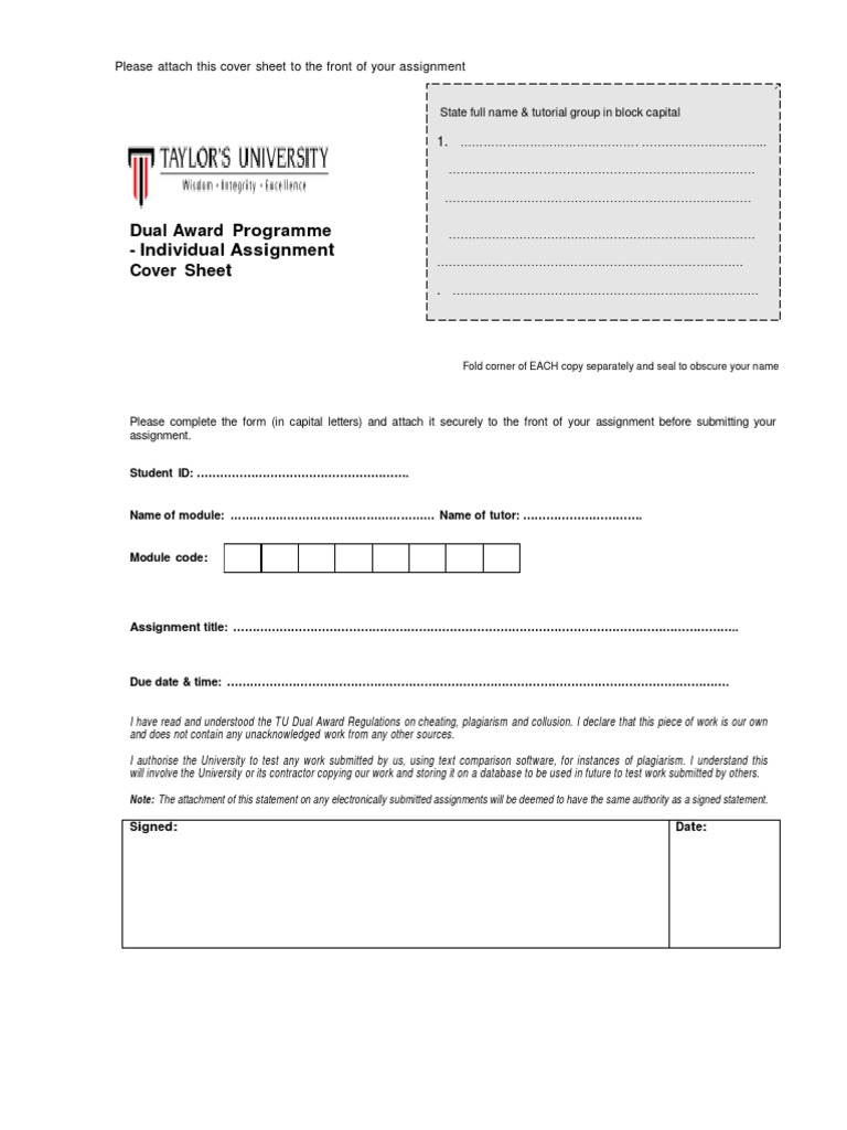 Cover Sheet N Feedback Form Ind Assignment | PDF | Learning | Cognition