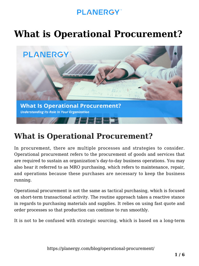 Operational Procurement | PDF | Procurement | Economies