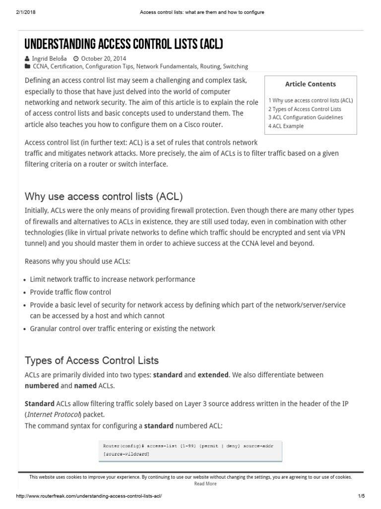 acl | PDF | Internet Protocols | Computer Network