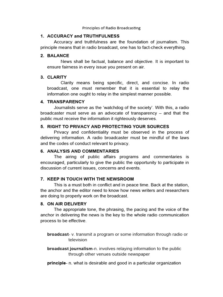 Principles of Radio Broadcasting | PDF