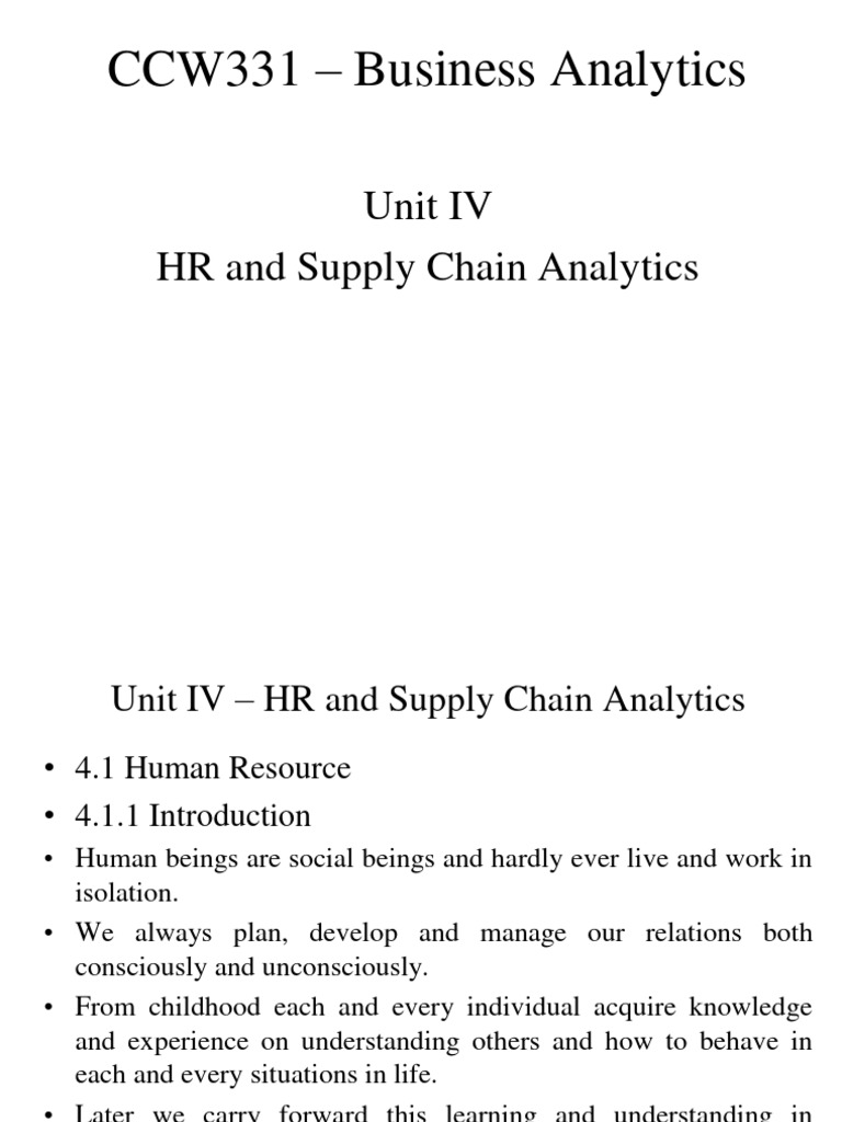BA - Unit IV - Updated On 2.12.23 | PDF | Human Resource Management ...
