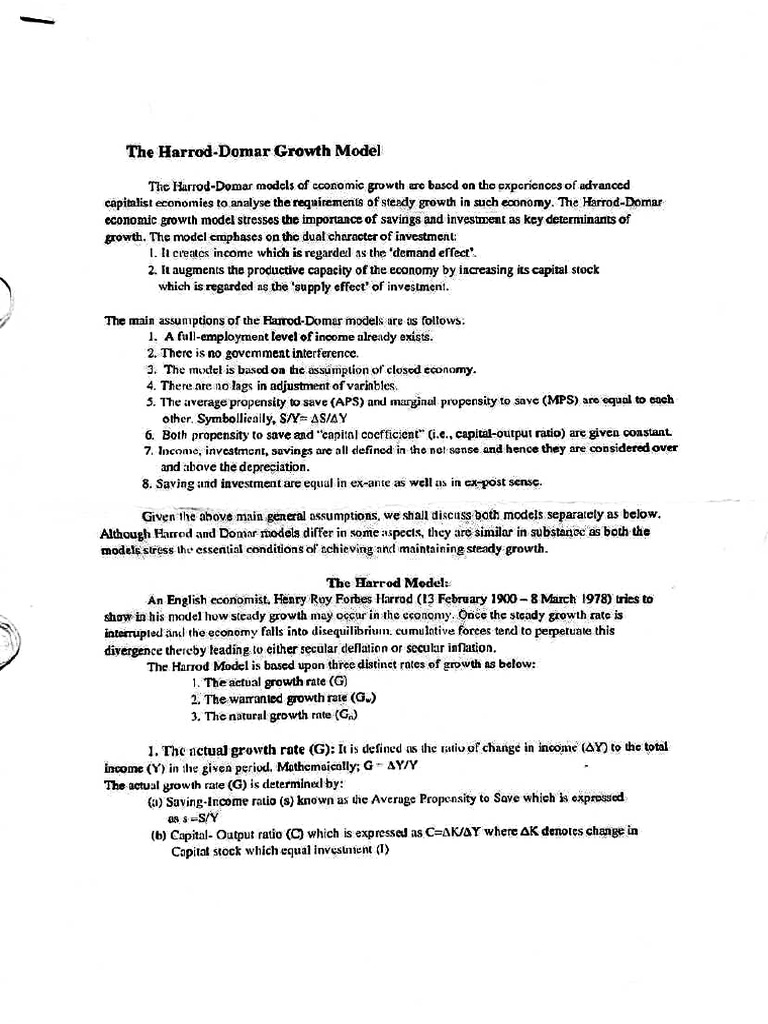 The Harrod Model | PDF