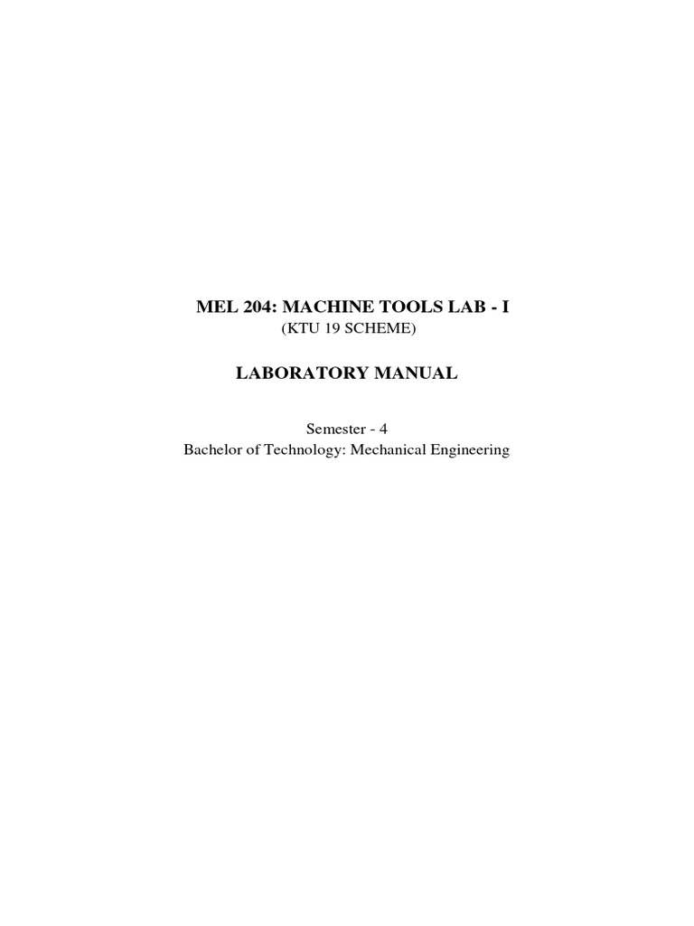 ME204 MT LAB 1 S4 ME 2023 Feb | PDF | Metalworking | Secondary Sector ...