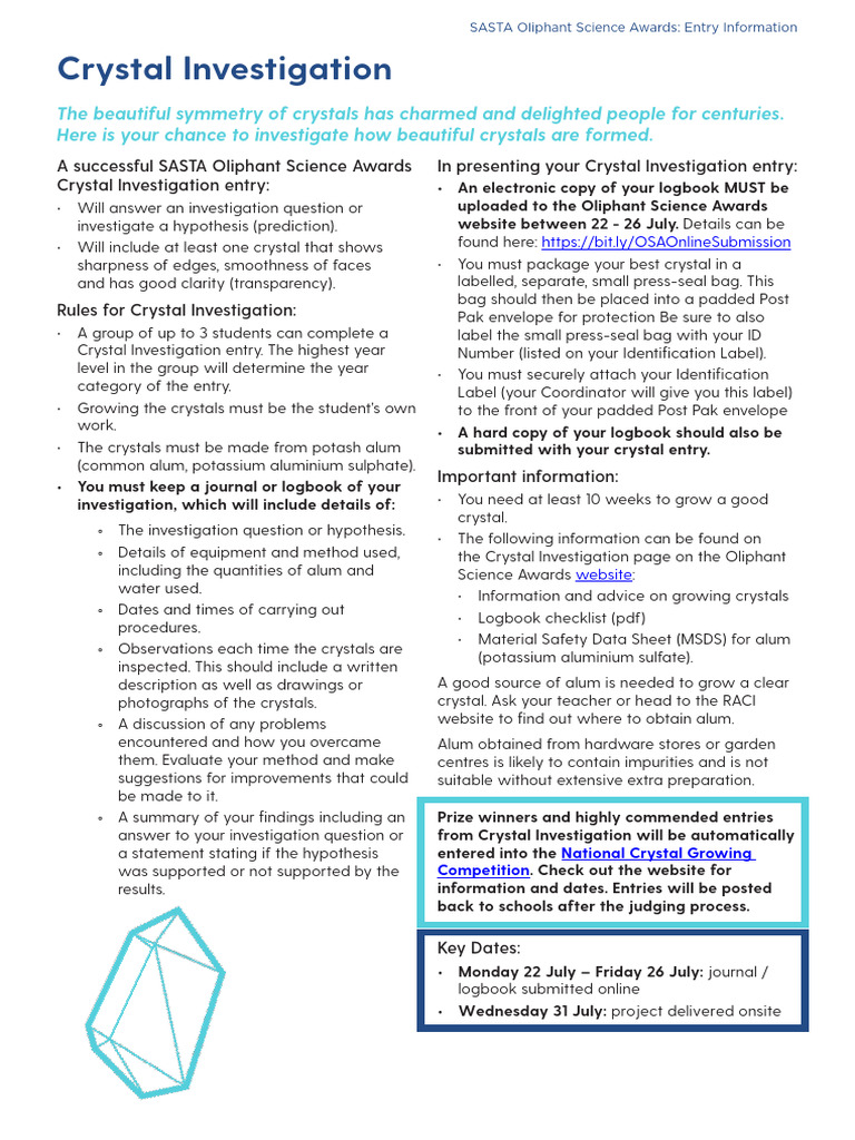 crystal_investigation booklet | PDF