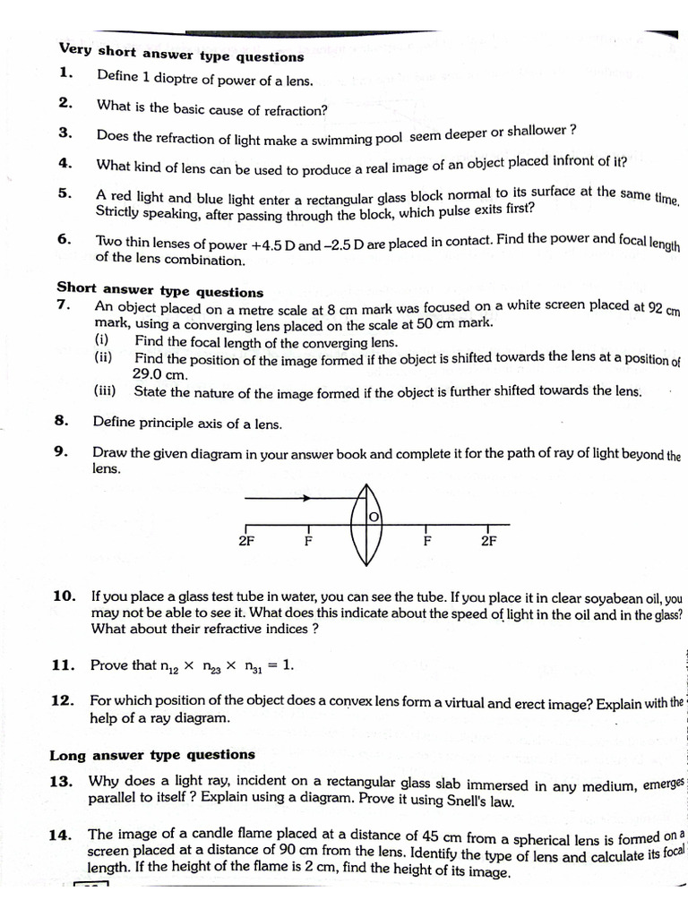 Refraction Q&A | PDF