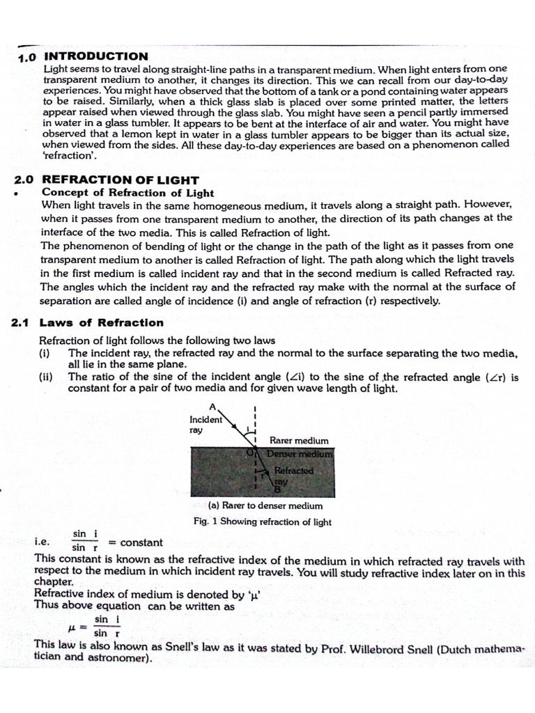 Refraction | PDF
