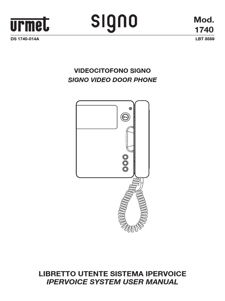 Urmet Sogno 1740 | PDF