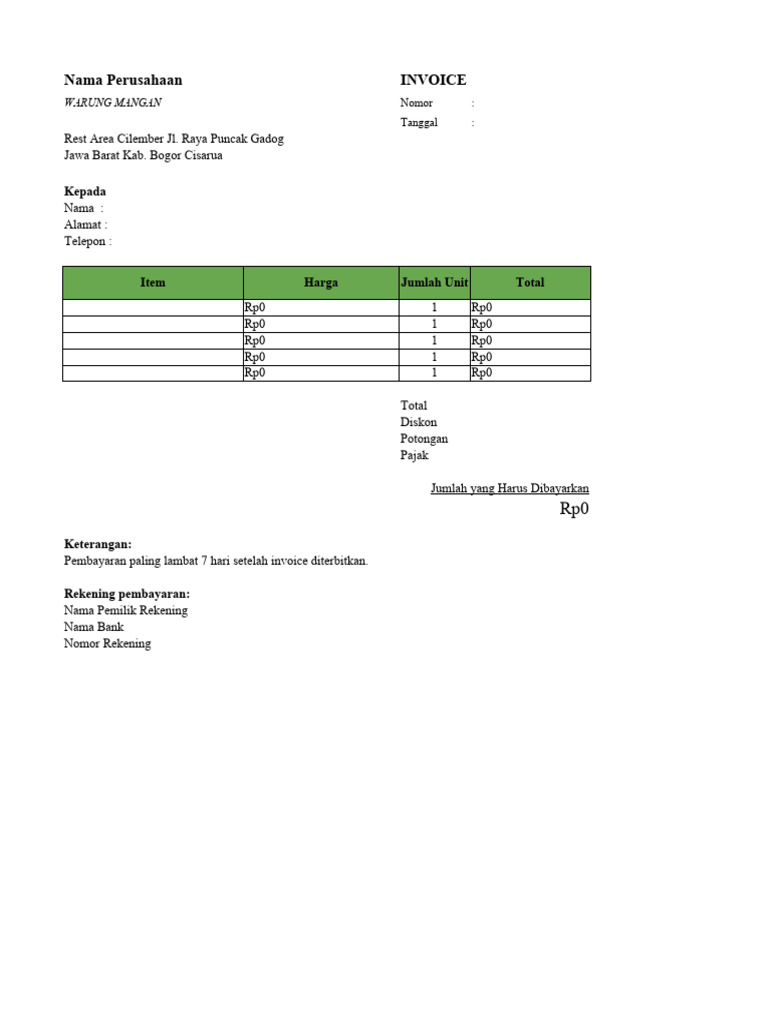 02. Contoh Template - Invoice [Spreadsheet] | PDF