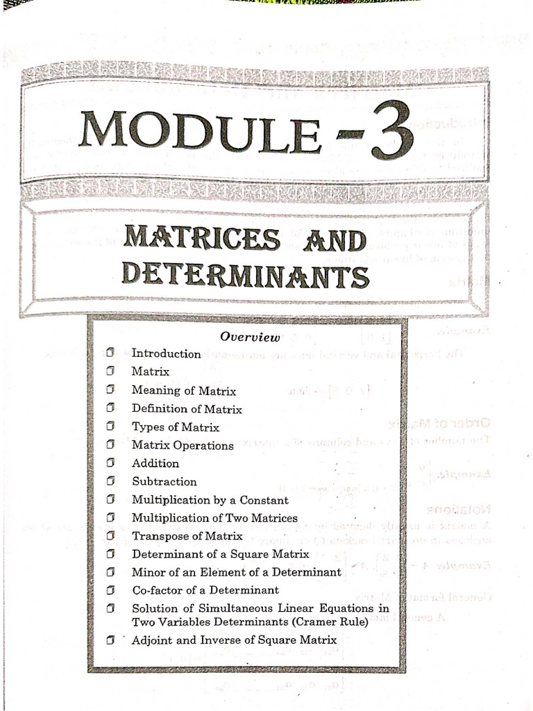 Matrices and Determinants | PDF