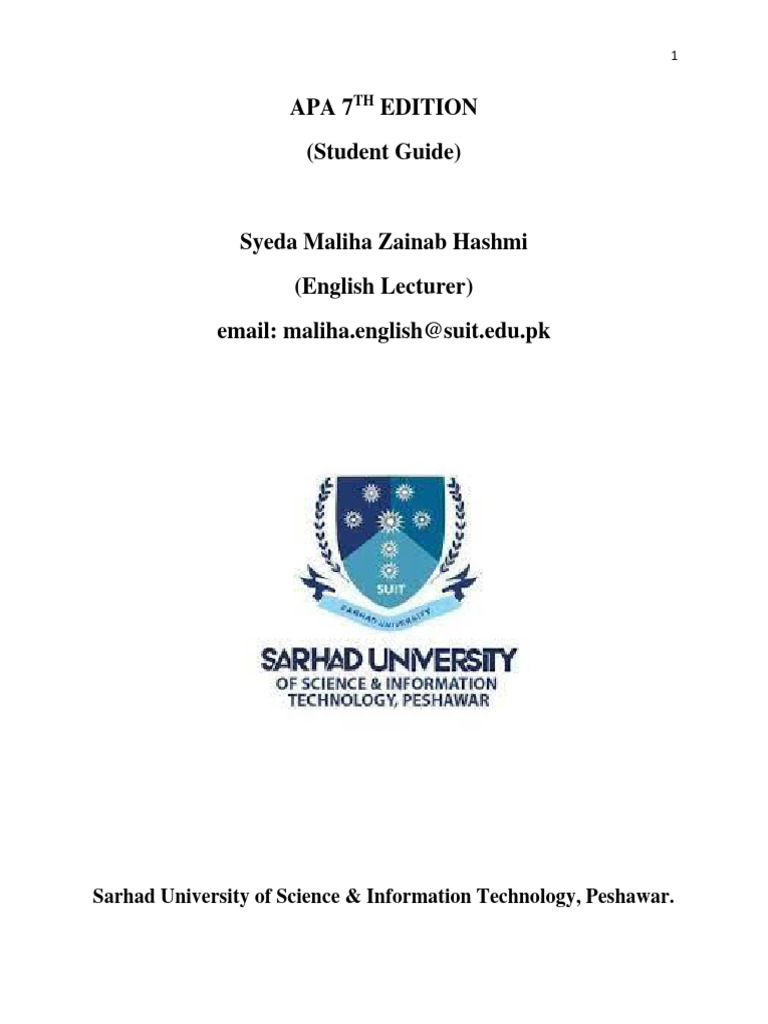 APA Style Guide | PDF | Apa Style | Citation
