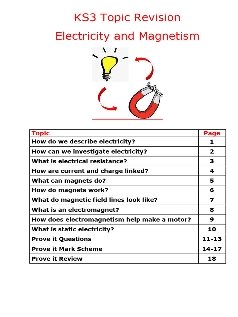 KS3 Electricity and Magnetism Revision Guide | PDF | Series And ...