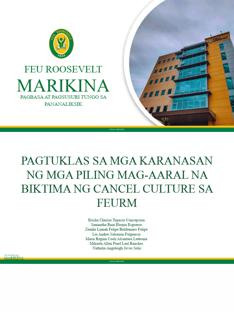 Group 3 Final Defense PPT 11 Humss C | PDF