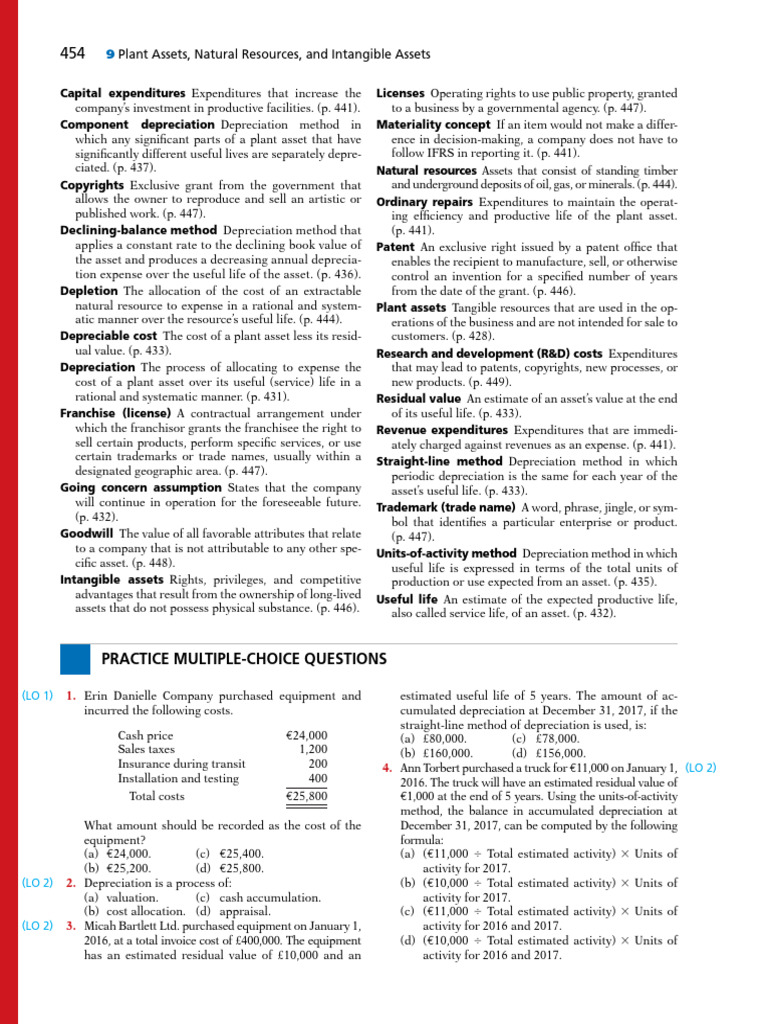Acc Chapter 10 Questions | PDF | Depreciation | Book Value