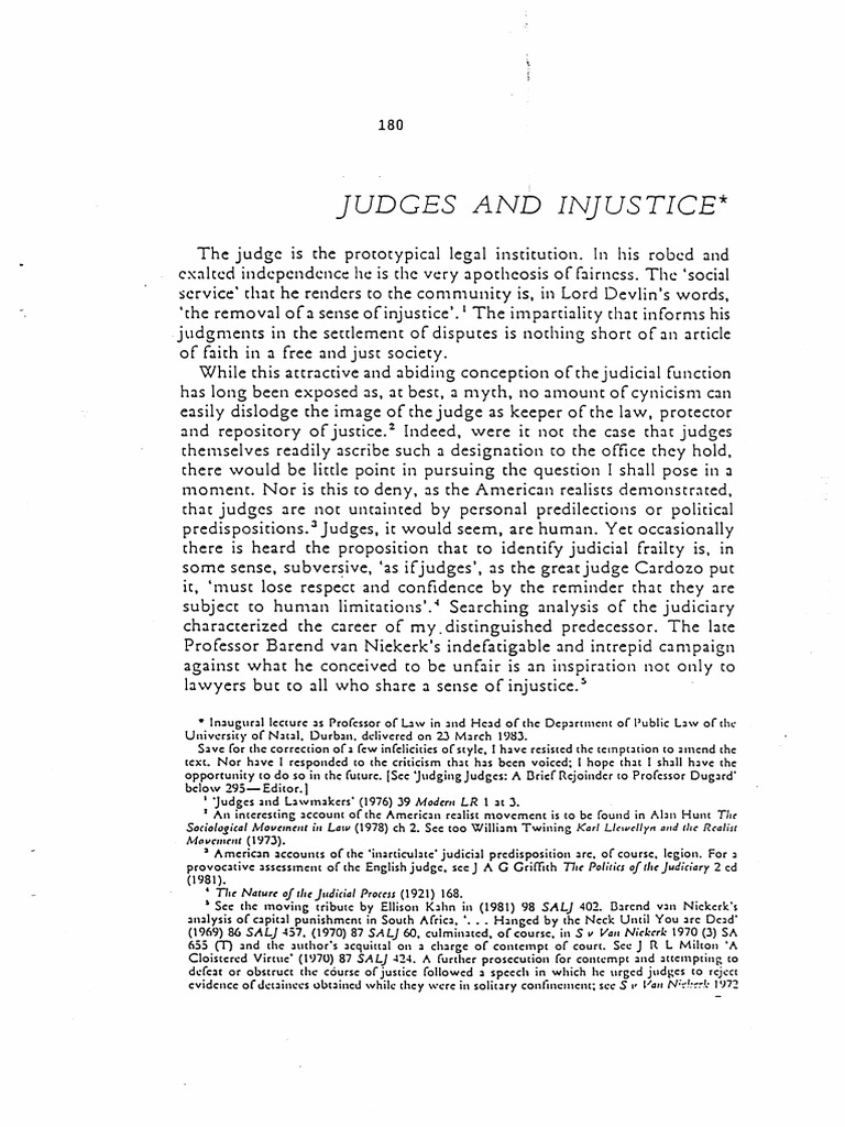 Judges and Injustice | PDF | Jurisprudence | Justice