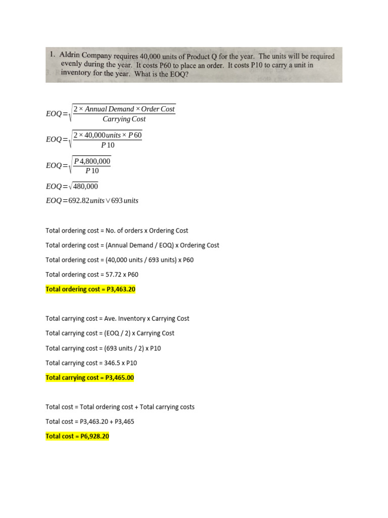 Inventory Management - Sample Problems | PDF | Business Economics | Financial Economics