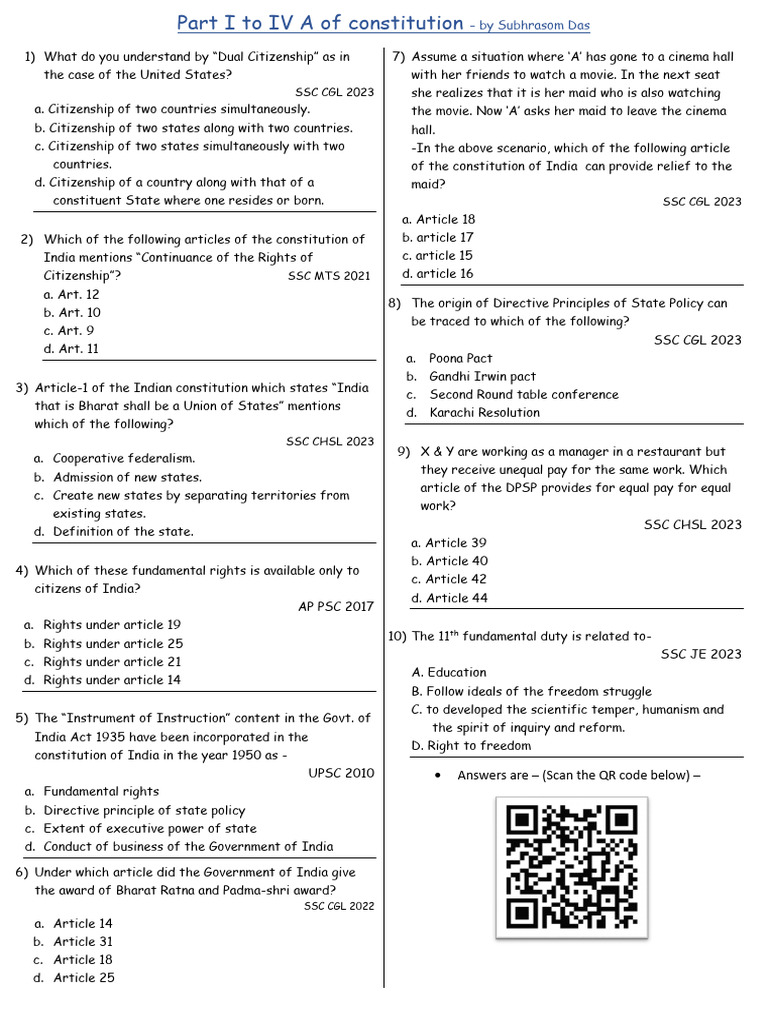 Indian Constitution: Key Articles Explained | PDF | Political Science ...