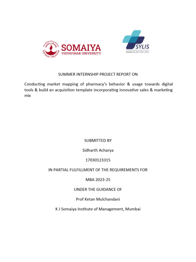 SUMMER INTERNSHIP PROJECT REPORT SUBMISSION FORMAT - A.Y.2024-25 Edited ...