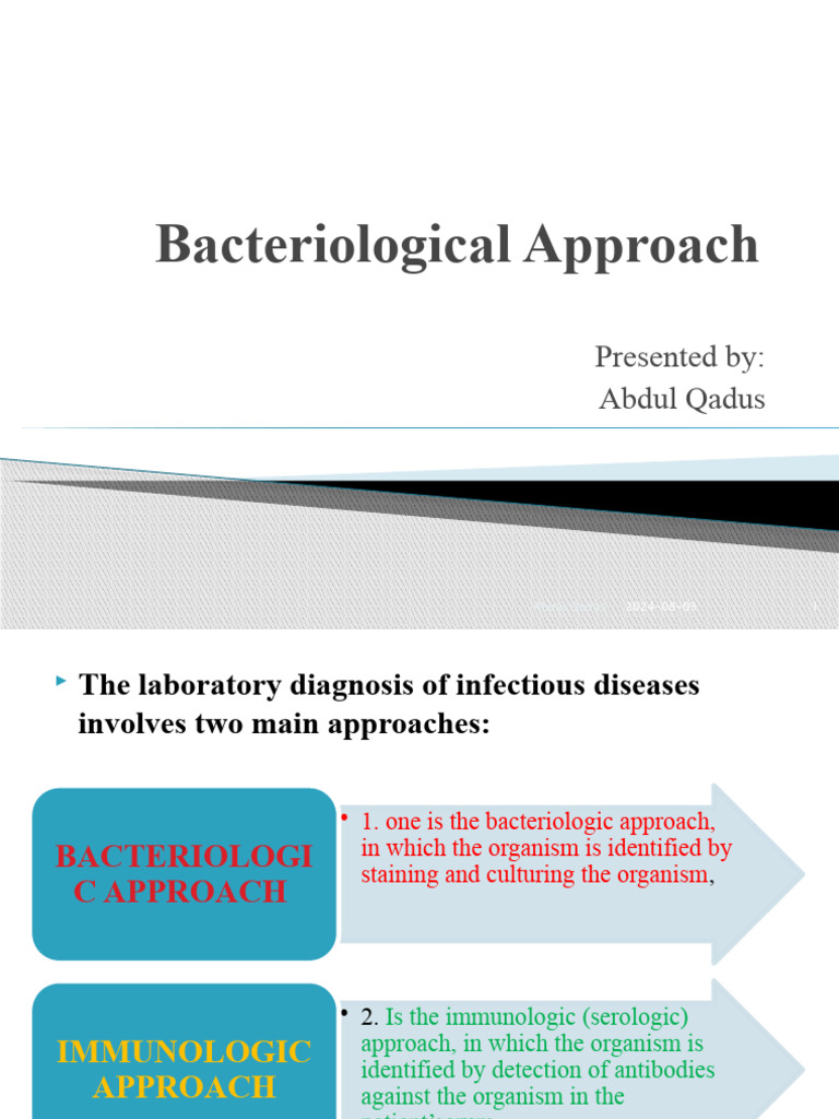Bacteriological Approach | PDF | Infection | Serology