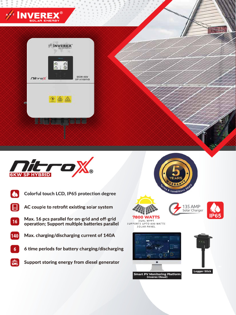 Inverex Nitrox 6kw Hybrid Solar Inverter 1 | PDF