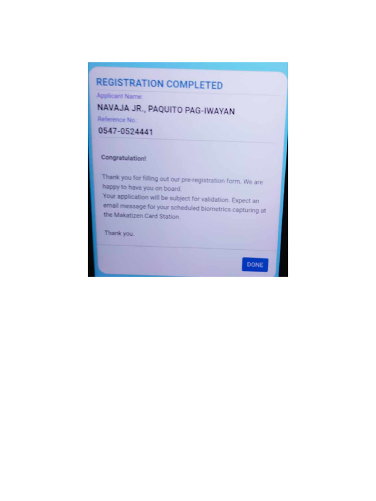 Registration - Confirmation | PDF