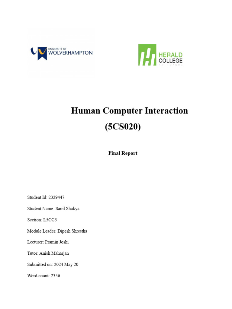 Hci Report Pdf Usability User Interface