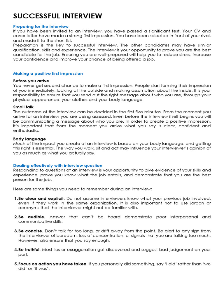 Job Hunting INterview | PDF | Job Interview | Social Psychology