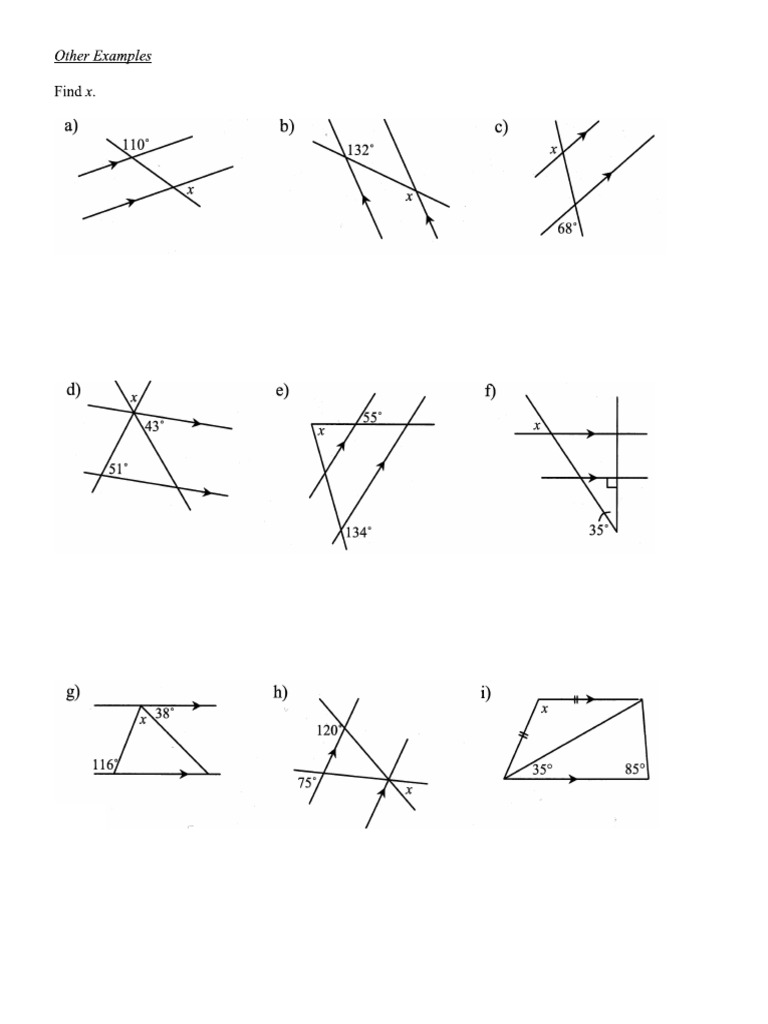 Angles in Parallel Lines | PDF