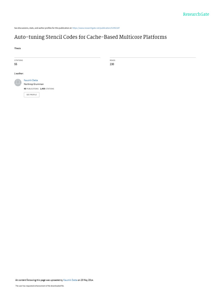 Auto-Tuning Stencil Codes For Cache-Based Multicor | PDF | Multi Core Processor | Program ...