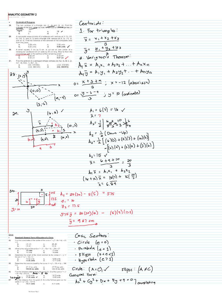 Analytic Geometry 2 Overview | PDF | Science & Mathematics