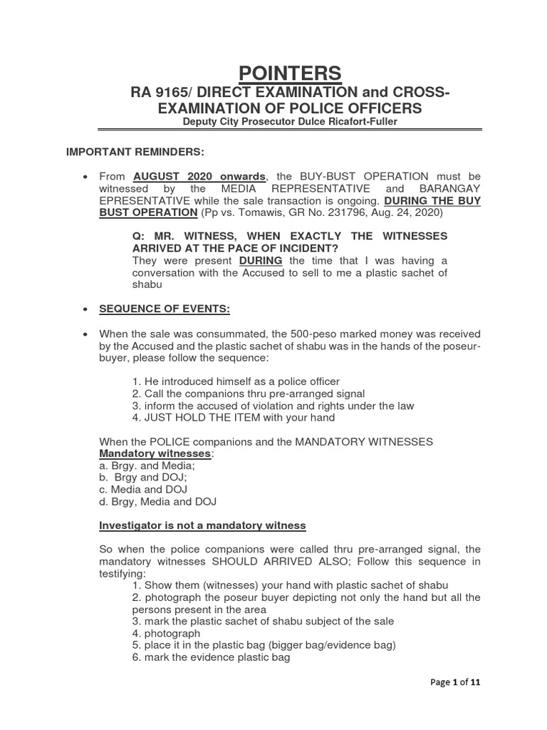 RA 9165 - Pointers | PDF | Evidence