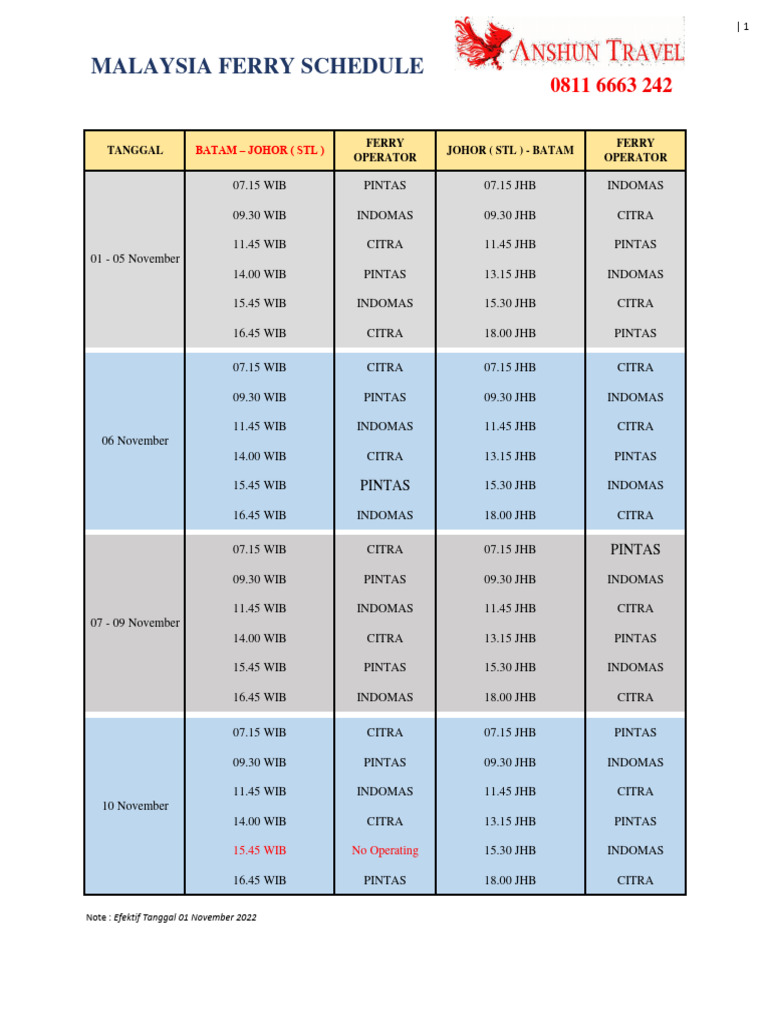 BCS - Display Schedule Malay Aug | PDF