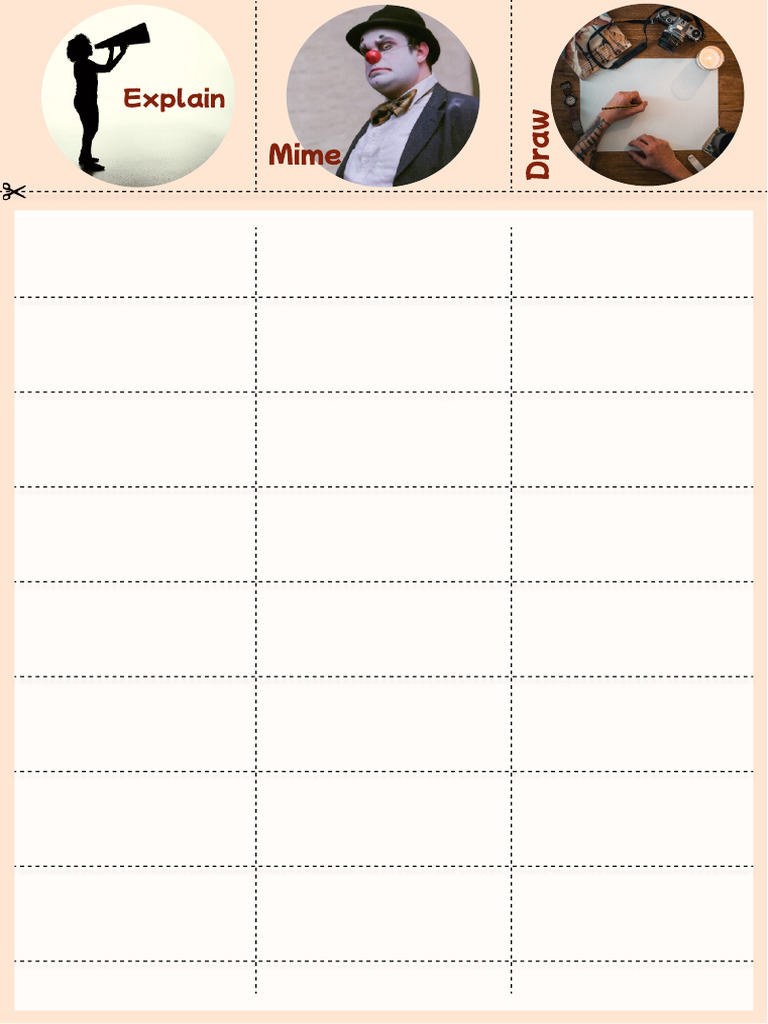 Vocabulary Game (Explain Mime Draw) PDF | PDF