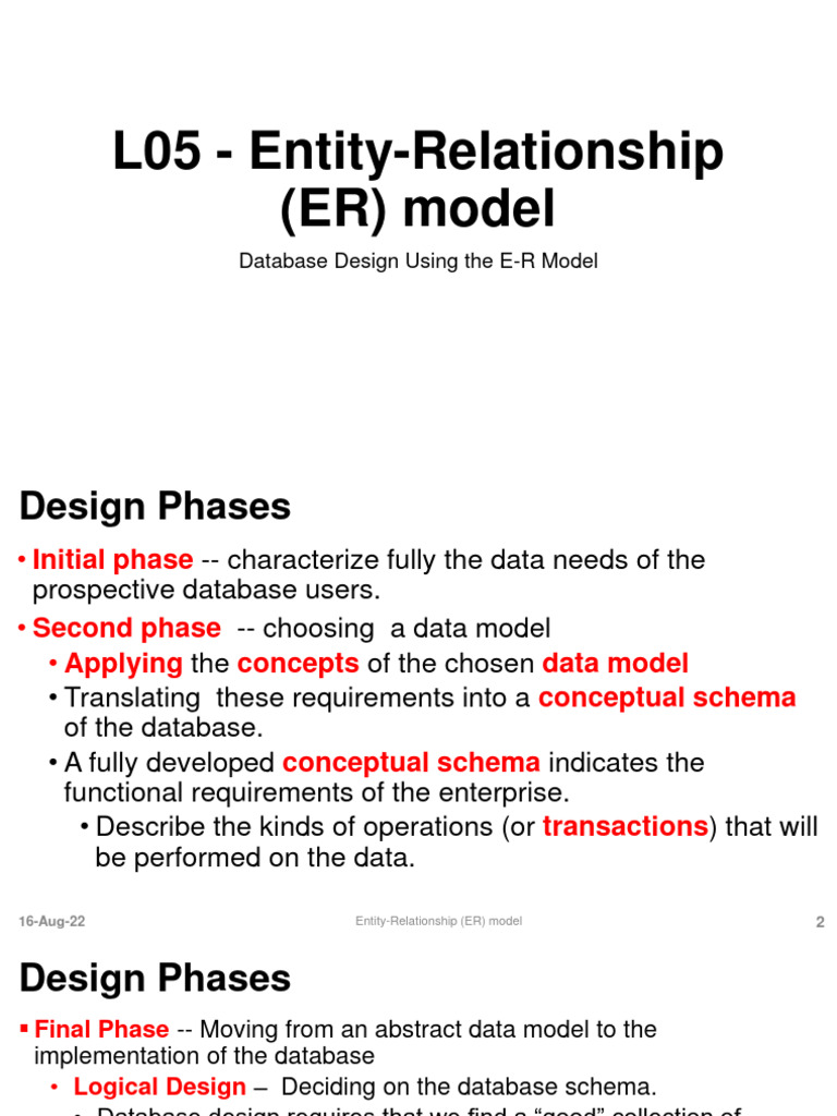 L05-ER Model | PDF | Conceptual Model | Databases