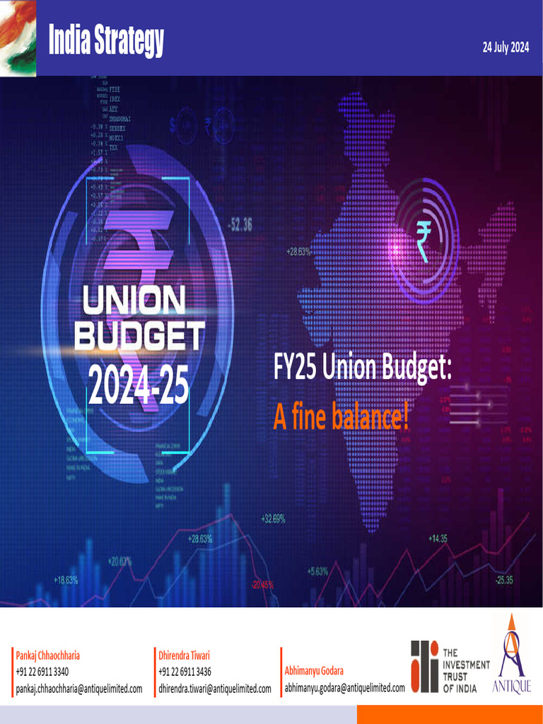 FY25 Union Budget - 240724 | PDF | Taxes | Government Budget Balance