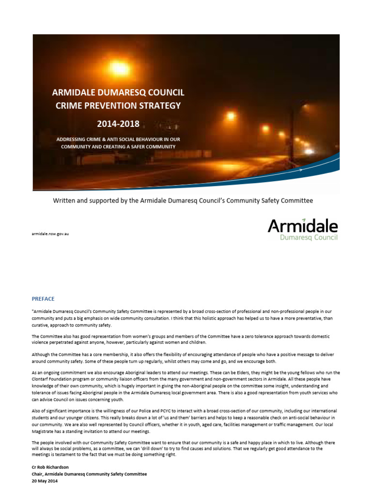 ADC Crime Prevention Strategy 2014 2018 | PDF | Crimes | Crime & Violence