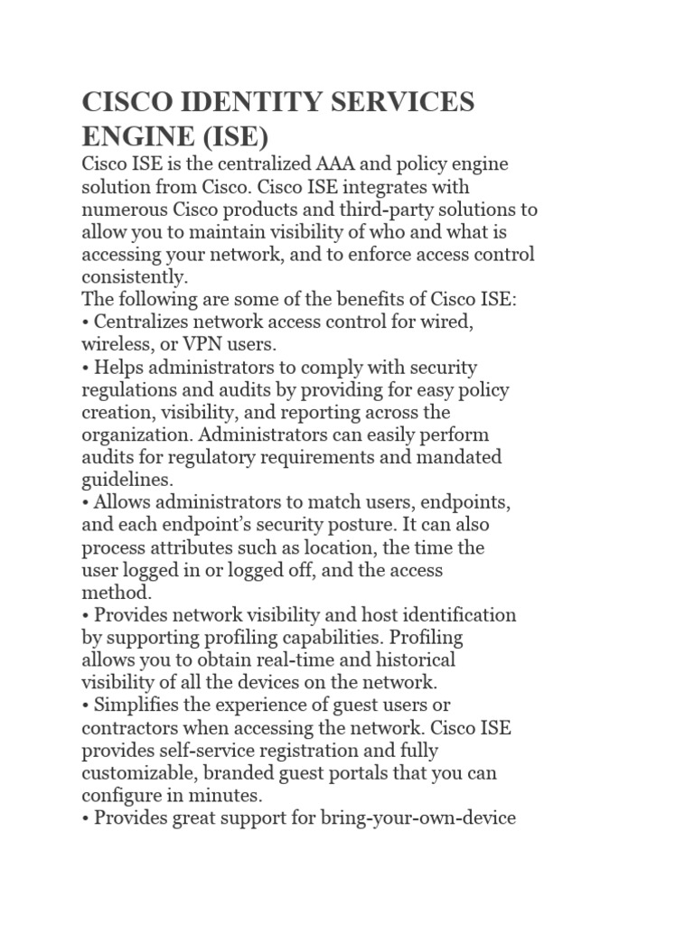 Cisco ISE | PDF | Security | Computer Security