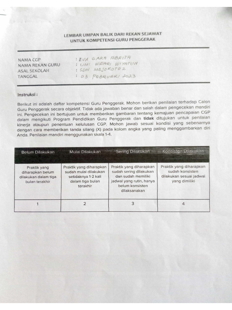 Umi - Kuieioner - Rekan Sejawat - Eva Gara Abrita - CGP.A7 - 144 | PDF