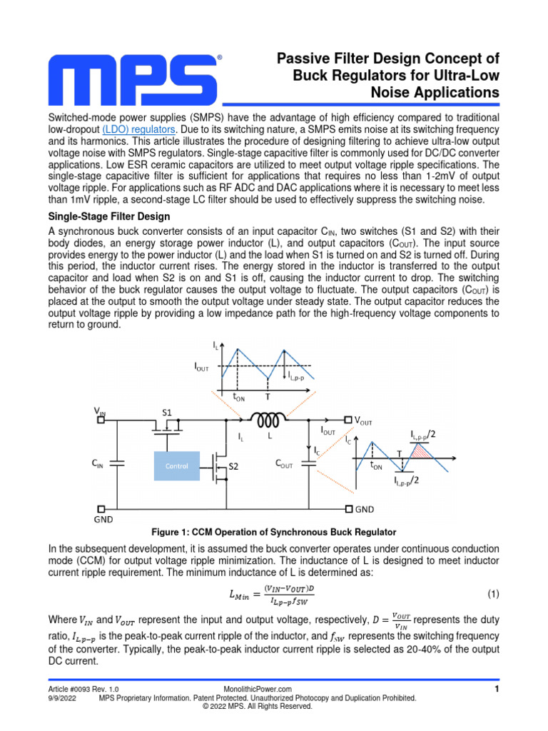 2019 Aip Passive Filter Design Concept of Buck Regulators r1 0 | PDF ...