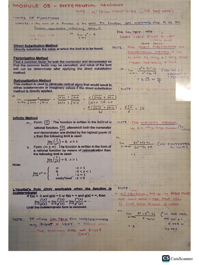 Moja's Differential Calculus Notes | PDF
