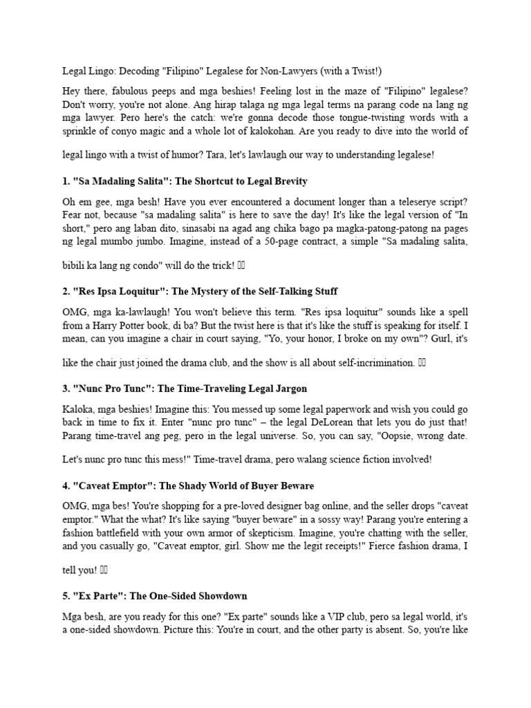 Legal Lingo | PDF | Jargon | Common Law