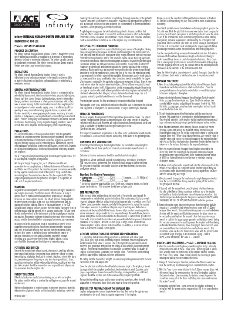 Infinity Internal US Dec3 2013 | PDF | Dental Implant | Surgery