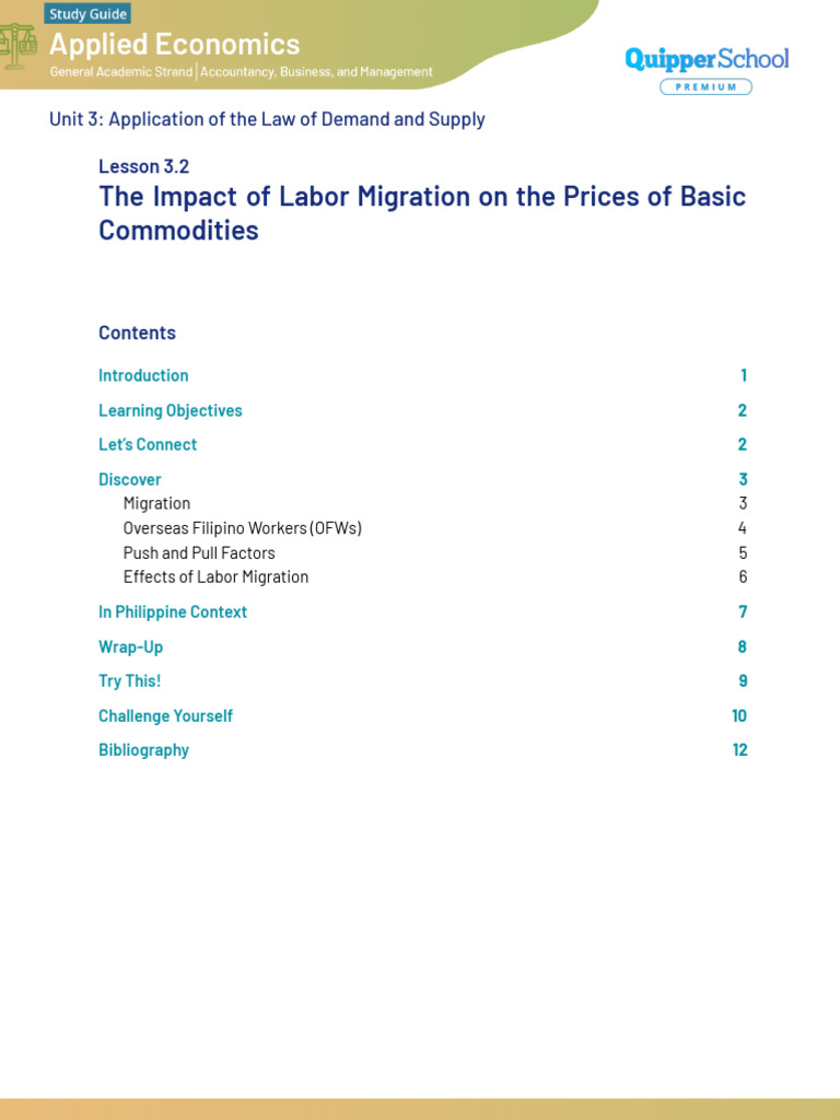 Labor Migration's Effect on Commodity Prices | PDF | Human Migration ...
