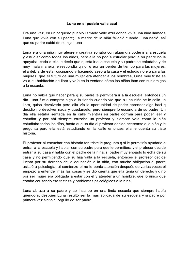 Cuento Español Pdf Escuelas