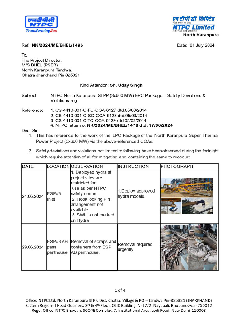 Safety Letter 01.07.2024 | PDF | Science & Mathematics