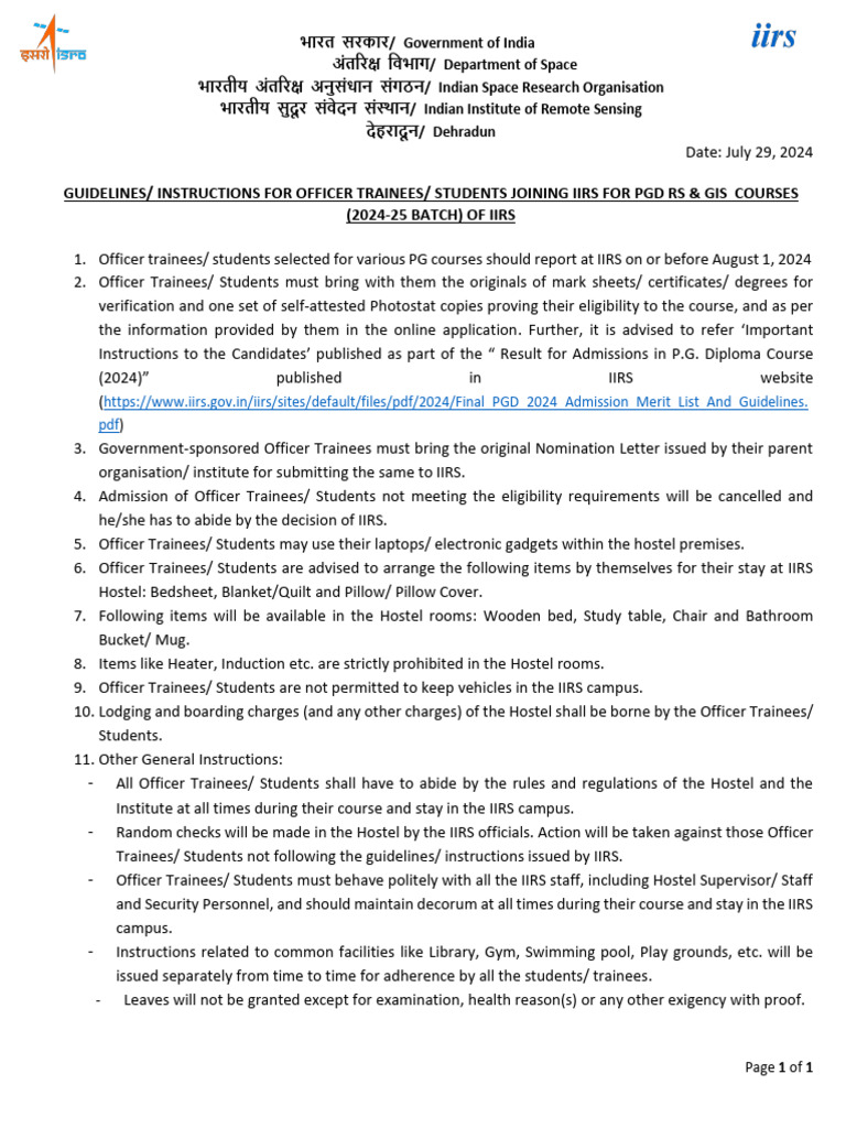 Guidelines PGD RS & GIS 2024 | PDF