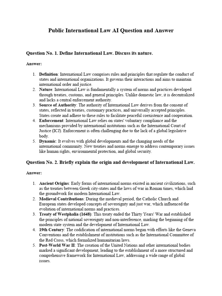 4.1 Public International Law Previous Year Question With Short Answer ...