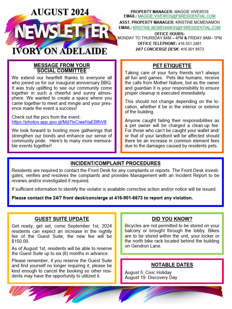TSCC 2473 - Newsletter - August 2024 | PDF